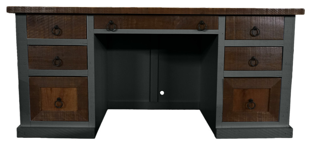 Rustic Solid Wood Executive Desk - Rustic - Desks And Hutches - by ...