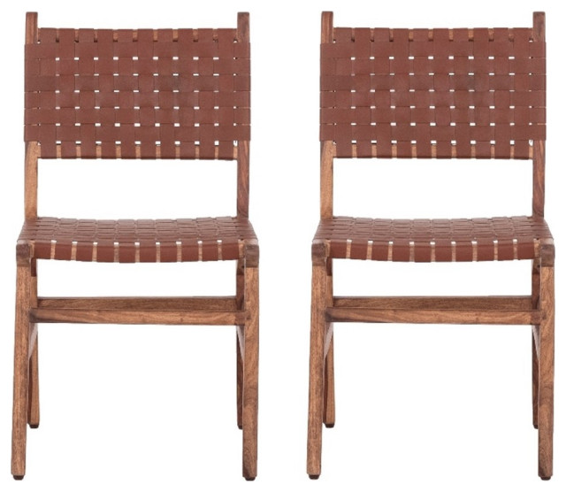 Primo International Orson Modern Wood Dining Chairs in Brown (Set of 2 ...