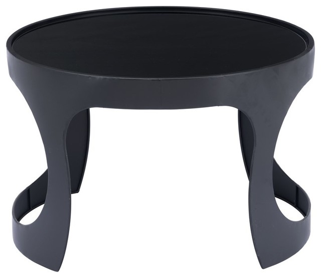 Modern Contemporary Accent Side End Table Console, Black, Glass Steel ...