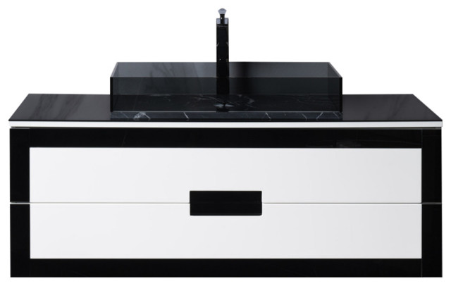 Roco Luxury Bathroom Vanity, Black and White, 48" - Modern - Bathroom ...