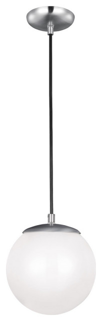 Leo - Hanging Globe Small One Light Pendant Satin Aluminum ...