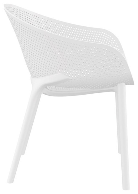 Compamia Sky Pro Stacking Dining Chair in White finish - Midcentury ...