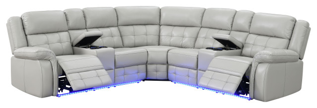 Durango Power Sectional Light Gray - Contemporary - Sectional Sofas ...