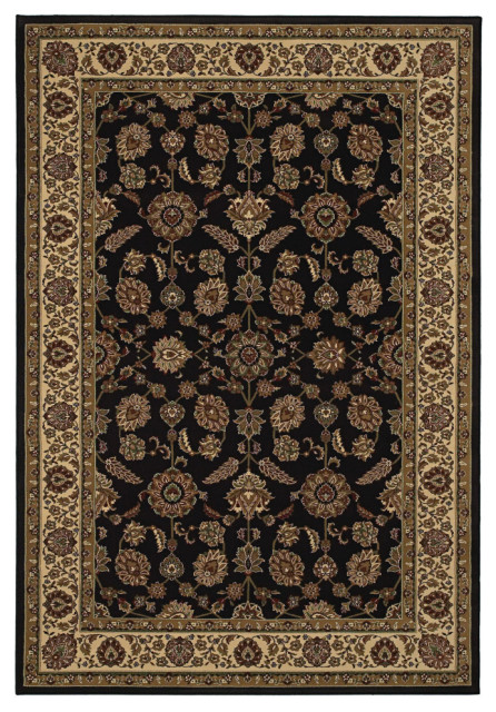 Aiden Traditional Vintage Inspired Brown/Ivory Rug, 5'3" x 7'9 ...