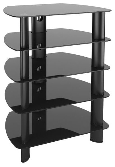 Atlin Designs Contemporary Glass Component Stand with 5 Shelves in ...