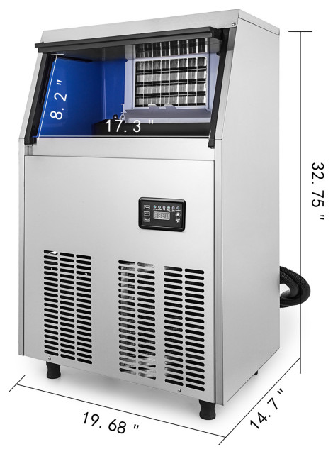 110V Ice Maker Machine Automatic Operation Ice Cube Maker, 88lbs/24h ...