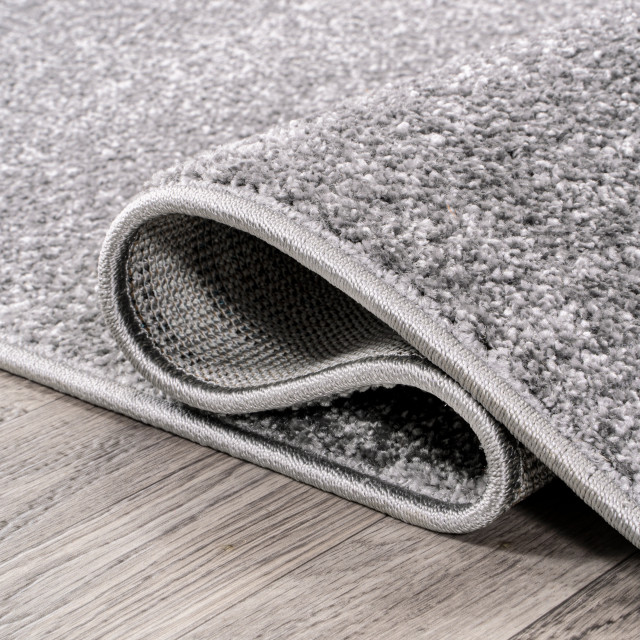 Haze Solid Low-Pile Runner Rug, Gray, 2'x10', 6 X 9 - Contemporary ...