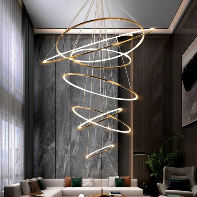 Akari Swirl Rings LED Chandelier Pendant Light - Modern - Chandeliers ...