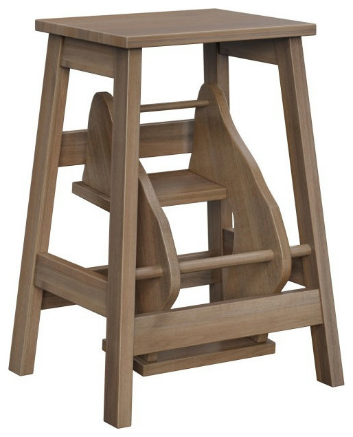 Amish Made Oak Step Stool With Flip Out Steps - Transitional - Ladders ...