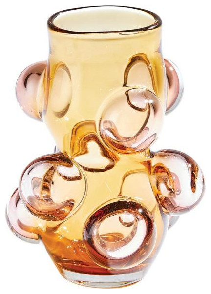 Bubbled Small Amber Blush Vase - Contemporary - Vases - by Lighting ...