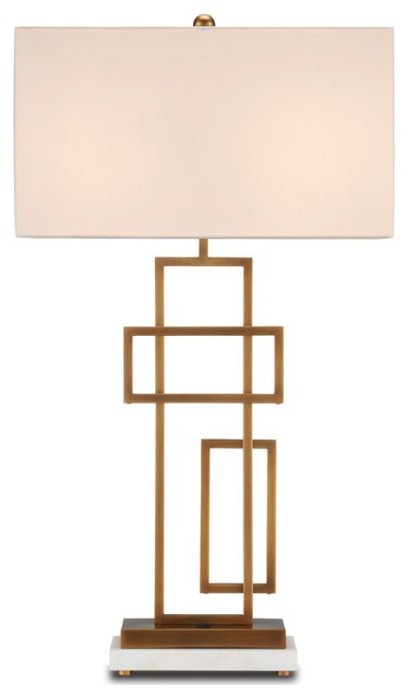 Currey and Company 6000-0834 Parallelogram Brass Table Lamp ...