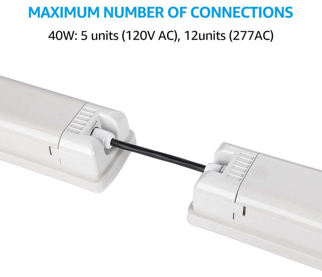 8 Pack 4" LED Shop Vapor Tight Light Fixture IP65 Waterproof 5000K ...