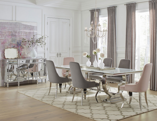 Antoine Upholstered Demi Arm Dining Side Chairs, Set of 2 Side Chair ...