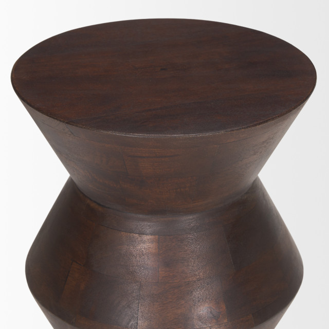 Odessa Dark Brown Wood Side Table - Rustic - Side Tables And End Tables ...