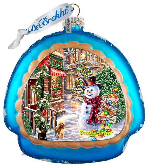 Christmas Lane Snowflake Glass Ornament - Traditional - Christmas ...