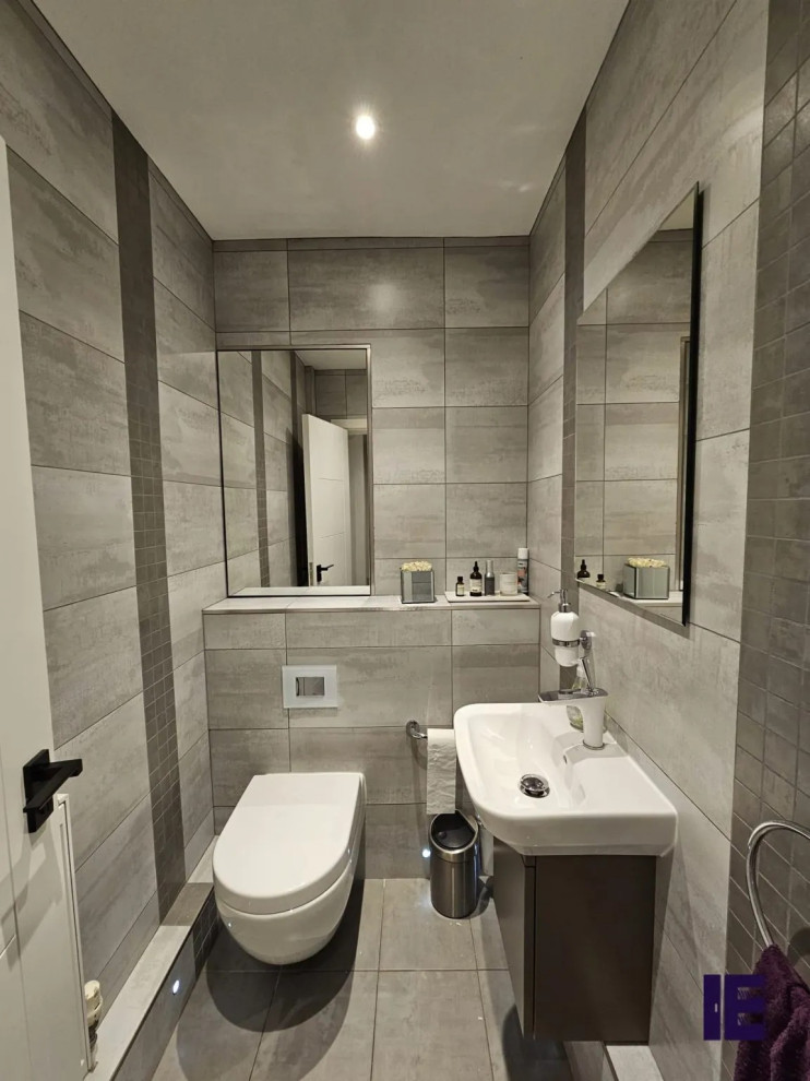 Fitted Bathroom Cabinet in Light Grey in Northwood Supplied by Inspired ...