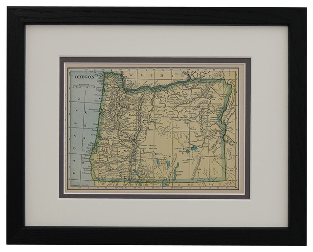 Original Oregon Map, Framed Vintage Oregon Map- Authentic 1920s ...