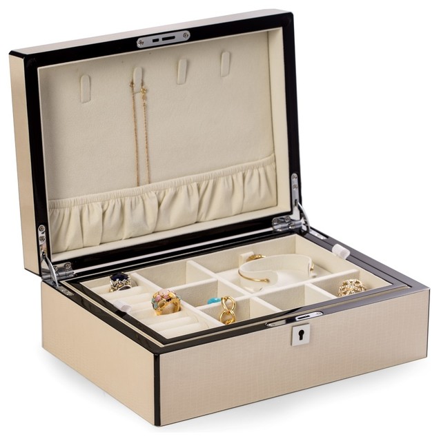 Bey Berk Lacquered Ivory White Jewelry Box - Contemporary - Jewelry ...