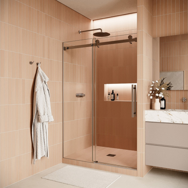 Pontesei 60"x74" Sliding Shower Door, CrystalTech Treated 5/16 ...