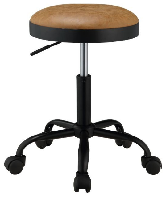 Acme Ouray Adjustable Stool With Swivel Set-2 Vintage Caramel PU and ...
