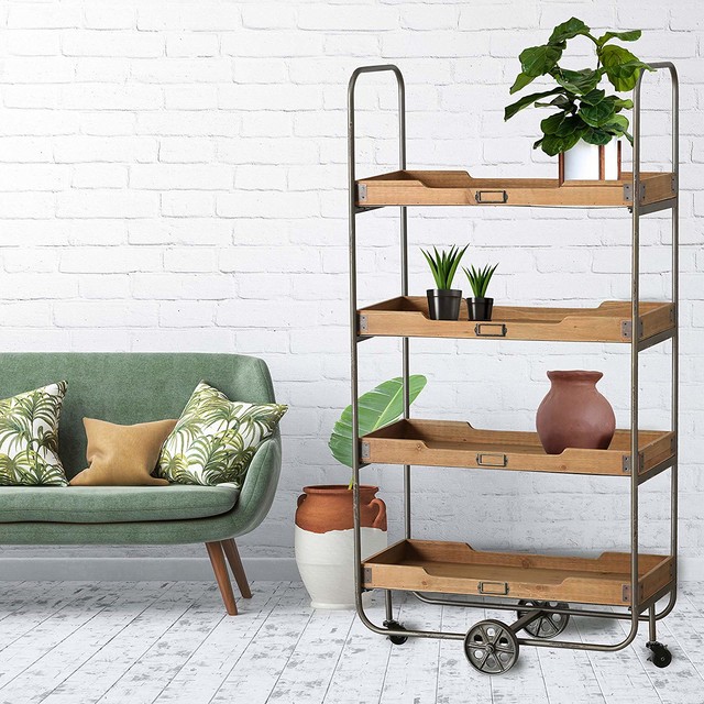 Industrial Pipe Cart With 4 Shelves, 57.5 - Industrial - Utility Carts ...