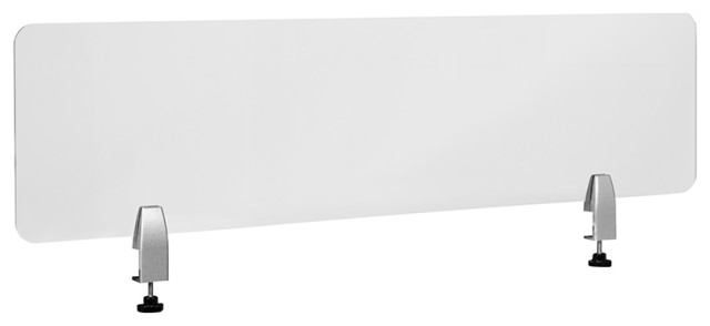 Clear Acrylic Desk Partition, 47.125"W x 0.25"D x 12"H - Modern ...