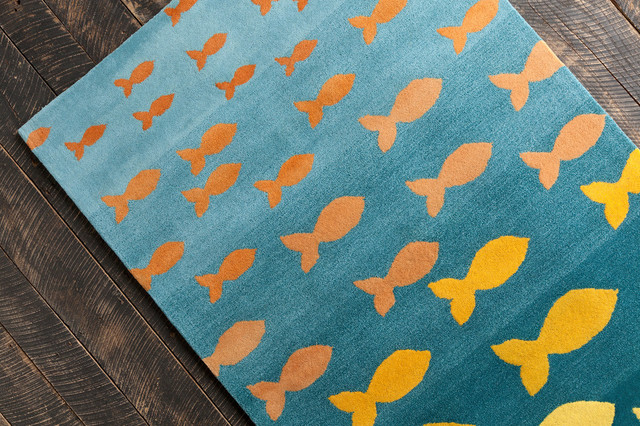 Allie Fish Pool Contemporary Area Rug - Beach Style - Area Rugs - by ...