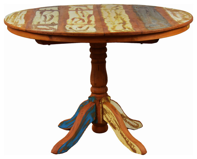 Reclaimed Wood Round Dining Table - Farmhouse - Dining Tables - by SAVE ...