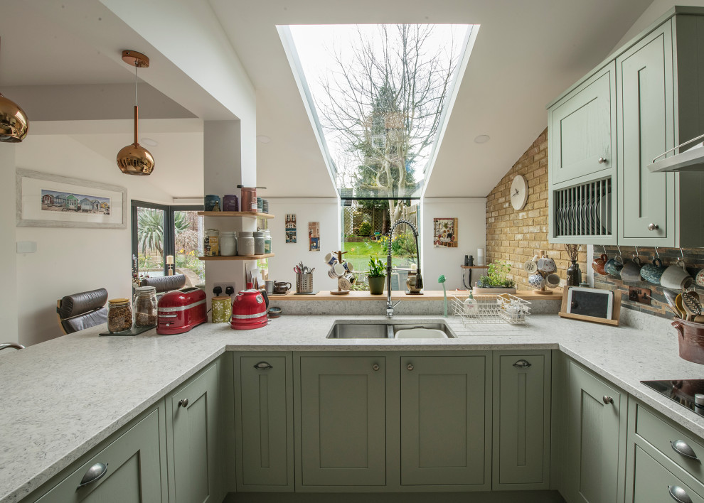 Frameless Eaves Rooflight In Modern Kitchen - Modern - Kitchen - Other ...