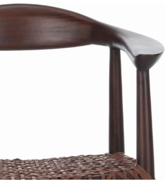 Contemporary Accent Chair, Sungkai Wooden Frame With Cowhide Leather ...