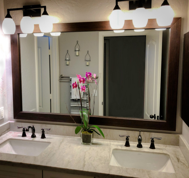 Pendleton Framed Wall Mirror, 28" X 60" - Transitional - Bathroom ...