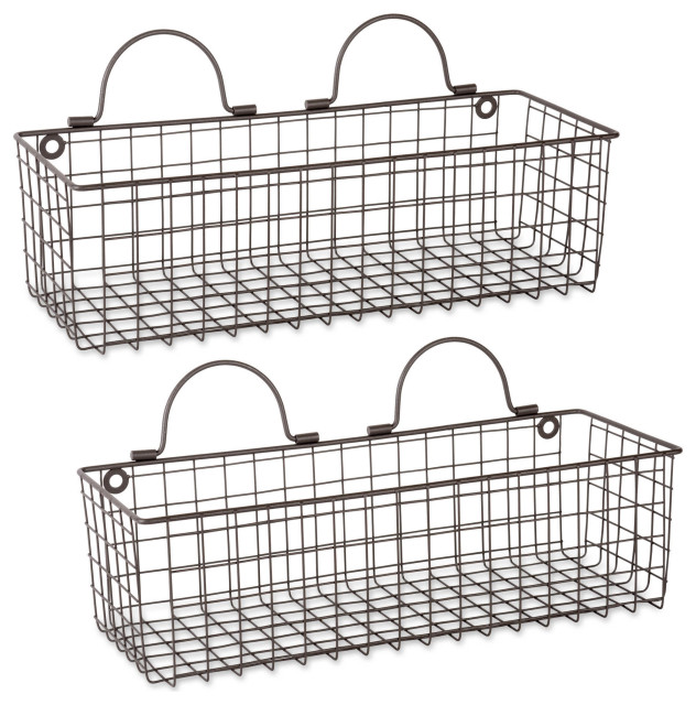 DII Wire Wall Basket, Set of 2 Medium Bronze - Industrial - Baskets ...