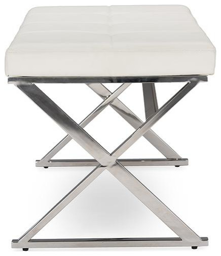 Leather Upholstered Rectangle Bench - Contemporary - Desks And Hutches ...