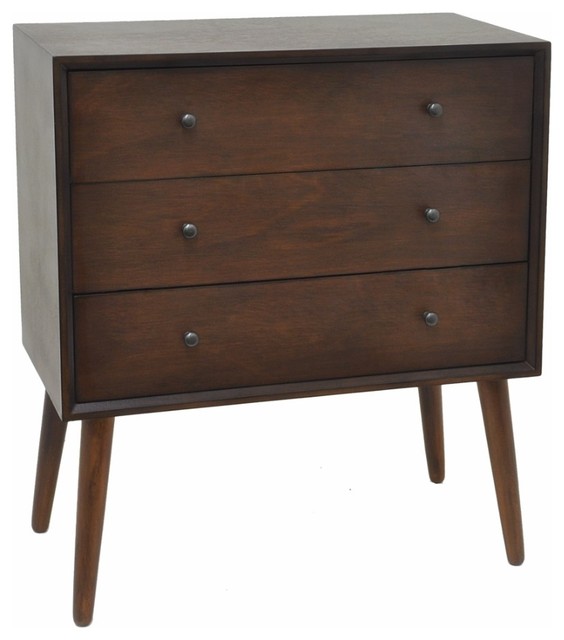 Wood 3-Drawer Cabinet - Midcentury - Accent Chests And Cabinets - by ...