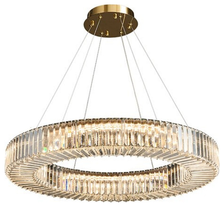 Azali Crystal Wheel Chandelier, Diameter 24" - Contemporary ...