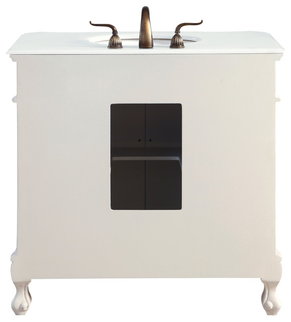Elegant 36" Single Bathroom Vanity in Antique White - Victorian - Bathroom Vanities And Sink ...