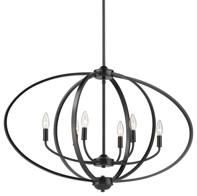 Colson 6 Light Linear Pendant In Matte Black (3167-LP BLK ...
