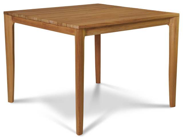 Del Ray 39-inch Square Teak Outdoor Dining Table with Umbrella Hole ...