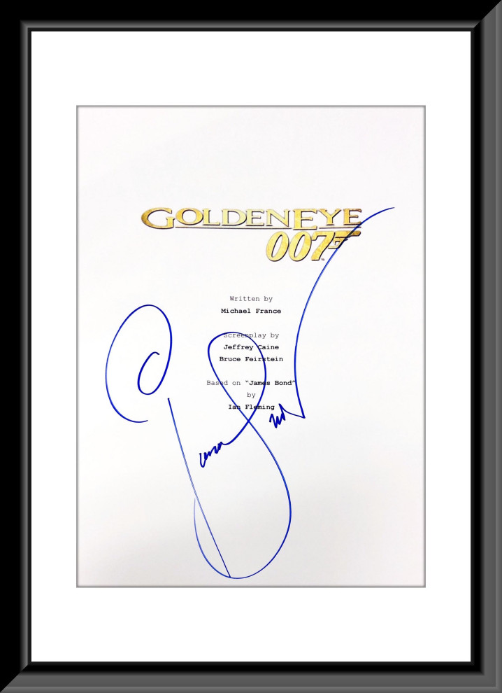 GoldenEye signed movie script cover autographed by Pierce Brosnan ...