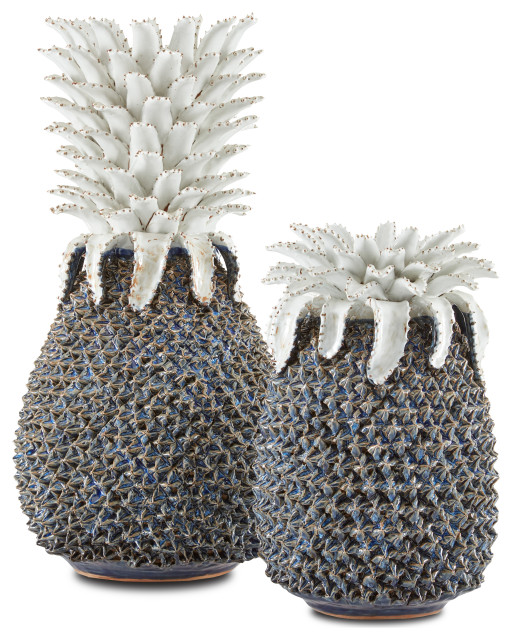 Waikiki Large Blue Pineapple - Tropical - Decorative Objects And Figurines - by Sideboards and ...
