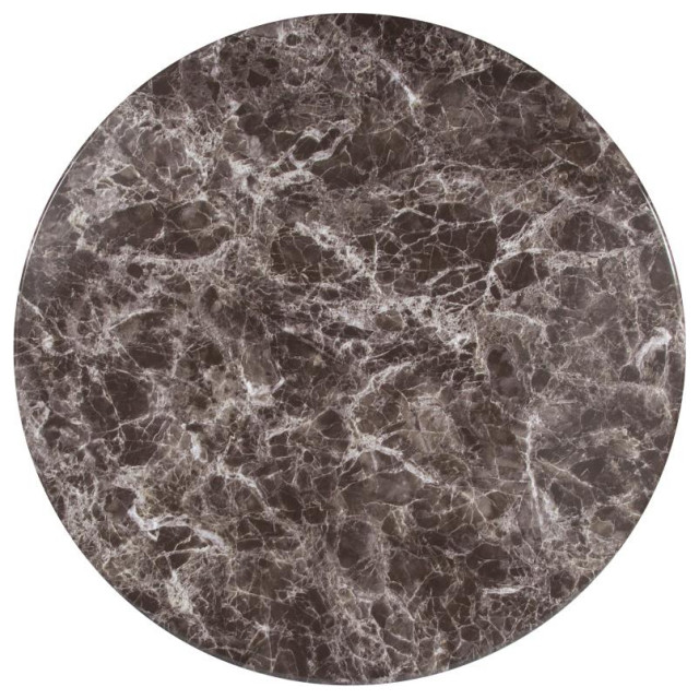 Glenbrook 42" Round Gray Marble PVC Table Top - Contemporary - Table ...