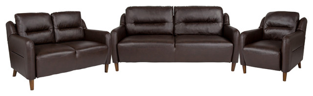 3 Piece Leather Sofa Set - Modern - Sofas - by Kolibri Decor | Houzz