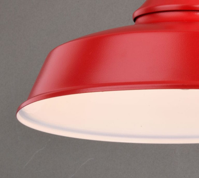 Dorado 12-in Outdoor Wall Light Red and White - Farmhouse - Outdoor ...