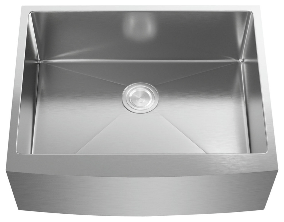 Stainless Steel Farmhouse Kitchen Sink L27''xW22''xH10" - Transitional ...
