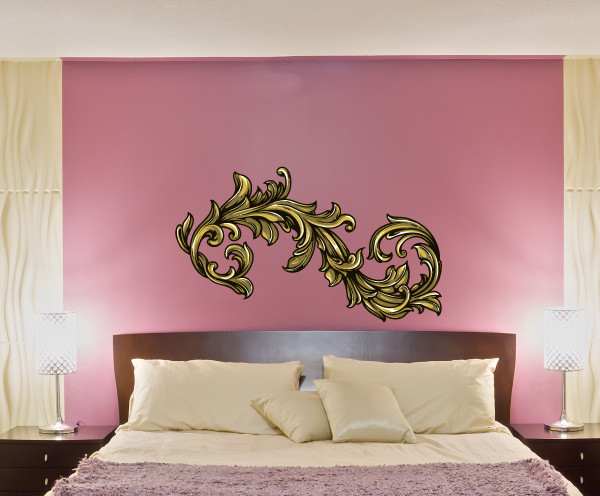 Floral Corner Vinyl Wall Decal FloralCornerUScolor006, 48 in ...