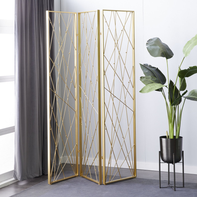 Unique Room Divider, 3 Panels Design With Abstract Line Pattern ...