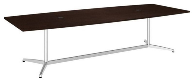 Bush Business Furniture 120W Boat Shaped Conference Table in Cherry ...