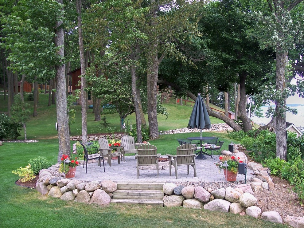 Lakeside patio with firepit - Traditional - Landscape - Minneapolis ...
