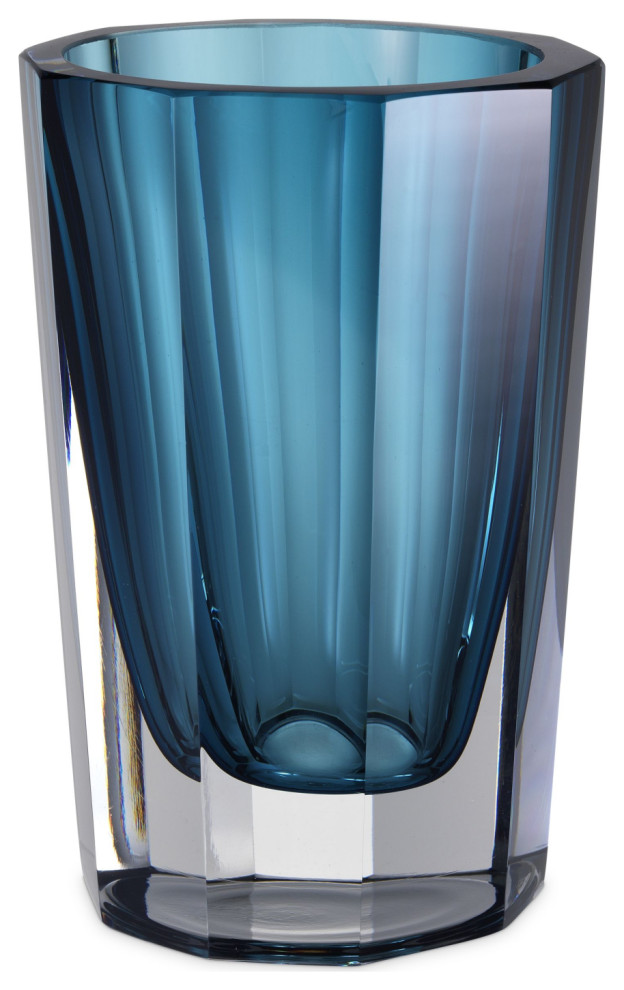 Blue Octagonal Glass Vase | Eichholtz Chavez L - Contemporary - Vases ...