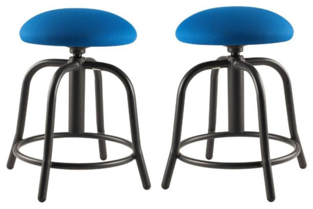 Home Square 6800 Series 18-25" Fabric Stool in Cobalt Blue & Black ...